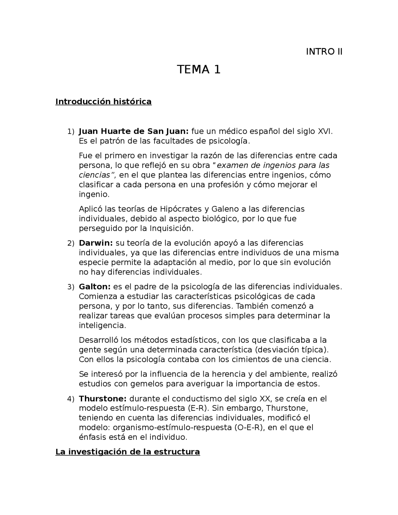 TEMA 1 Introducción histórica Juan Huarte de San Juan fue un médico ...