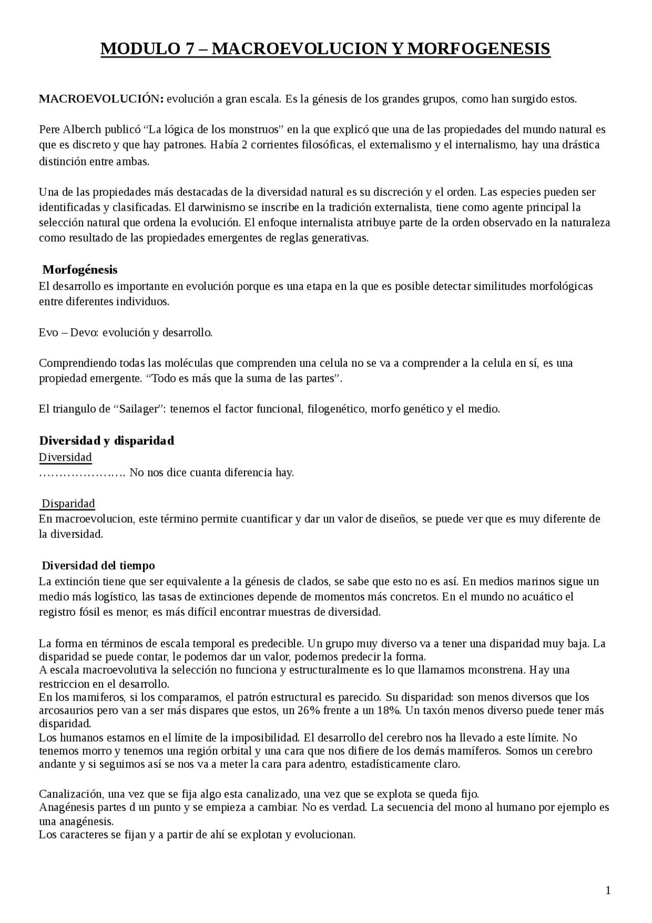 MODULO 7 – MACROEVOLUCION Y MORFOGENESIS MACROEVOLUCIÓN evolución a ...