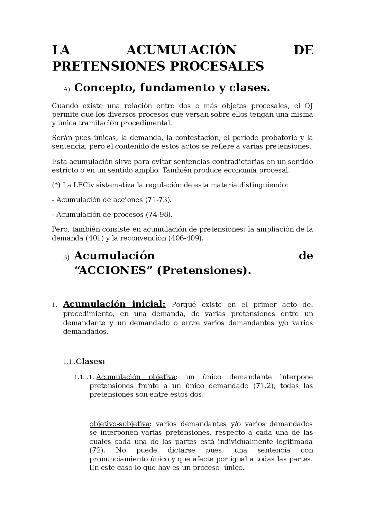 La acumulación de pretensiones procesales - Apuntes de Derecho Procesal ...
