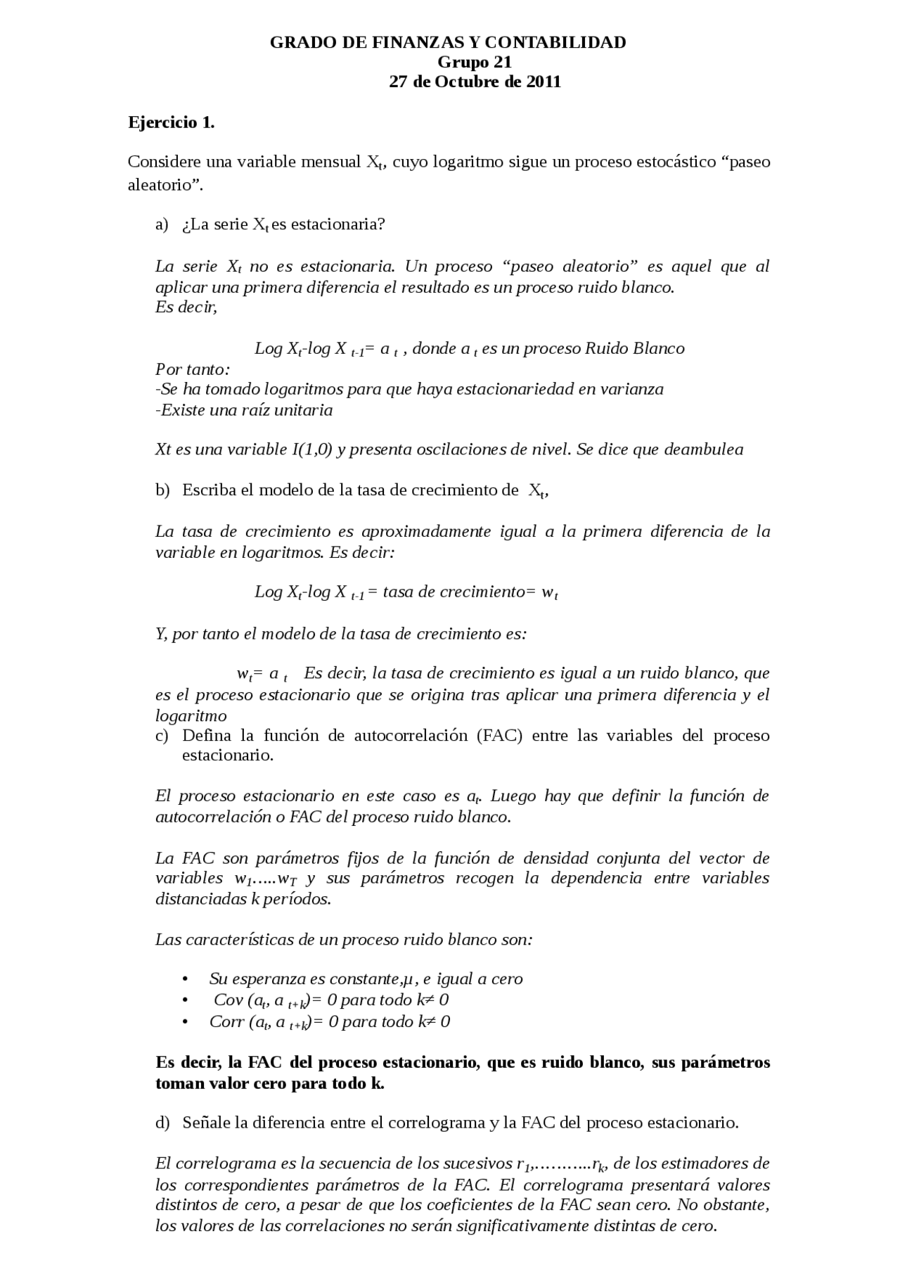 Examen Econometría II Enero 2012 - Exámenes de Contabilidad Financiera - Docsity