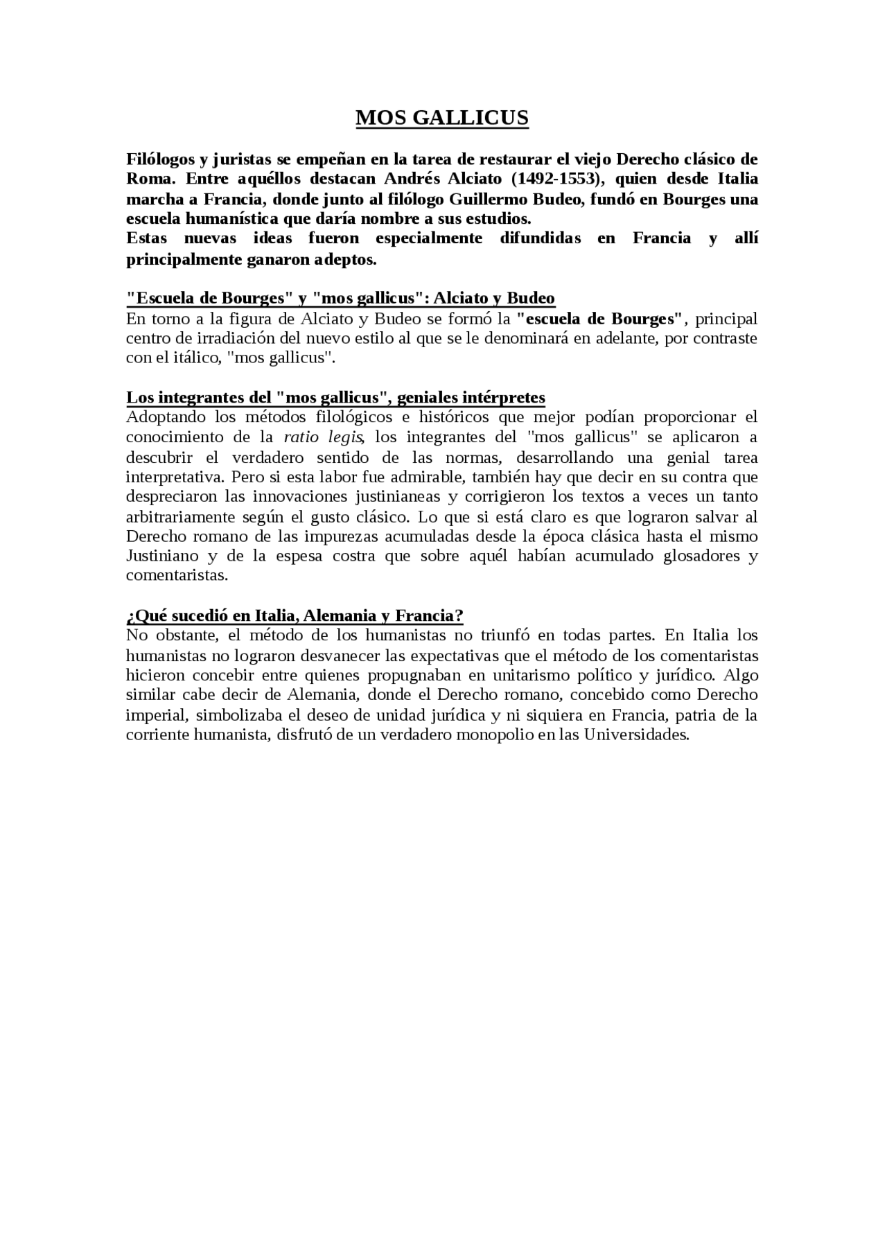 Mos gallicus - Apuntes de Historia - Docsity