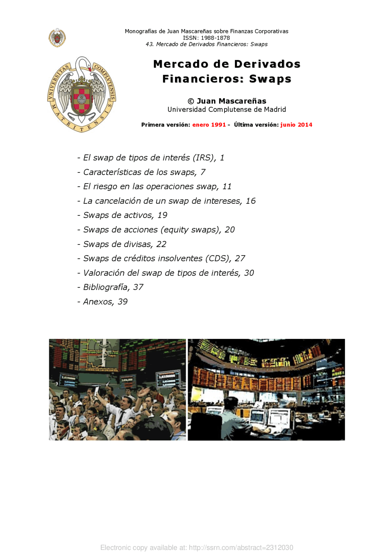 Mercado de derivados financiero: Swaps - Apuntes de Administración de ...