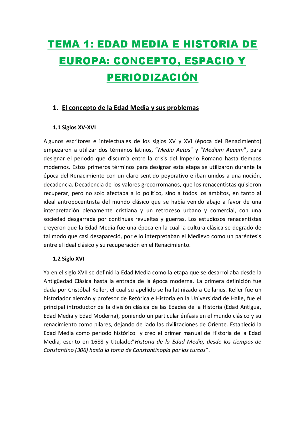 TEMA 1: EDAD MEDIA E HISTORIA DE EUROPA: CONCEPTO, ESPACI - Apuntes de ...