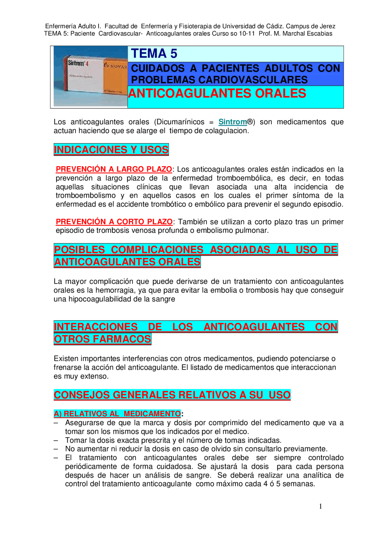 TEMA 5 CUIDADOS A PACIENTES ADULTOS CON PROBLEMAS CARDIOV - Study notes ...