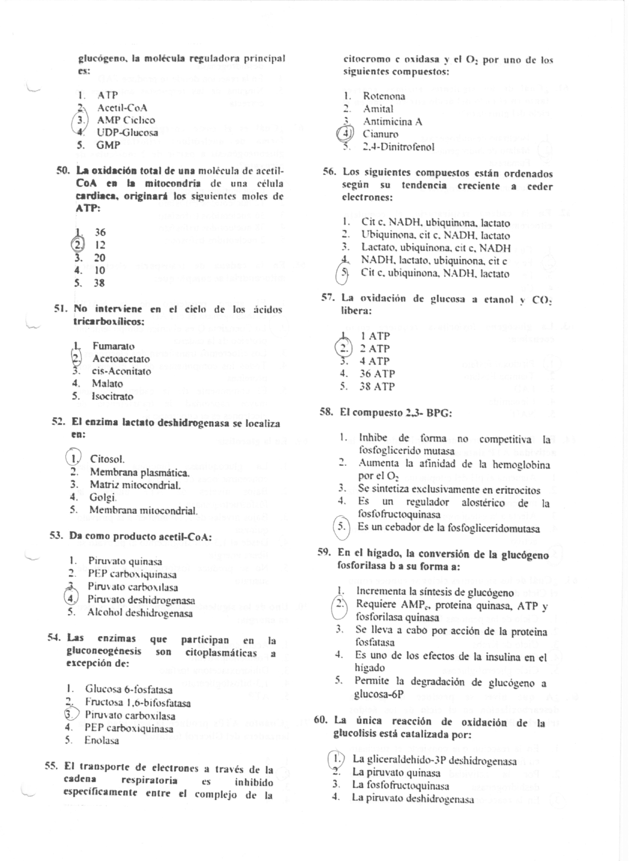 Examen bioquim. 3 - Exámenes de Bioquímica - Docsity
