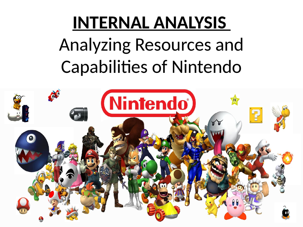 INTERNAL ANALYSIS Analyzing Resources and Capabilities of Nintendo ...