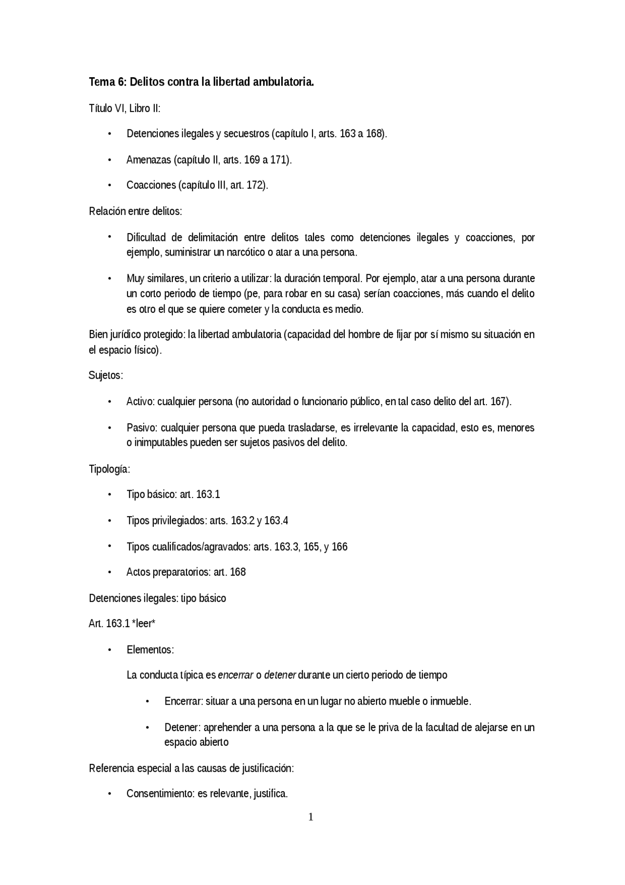Delitos contra la Libertad Ambulatoria: Detenciones Ilegales, Amenazas y Coacciones - Prof ...