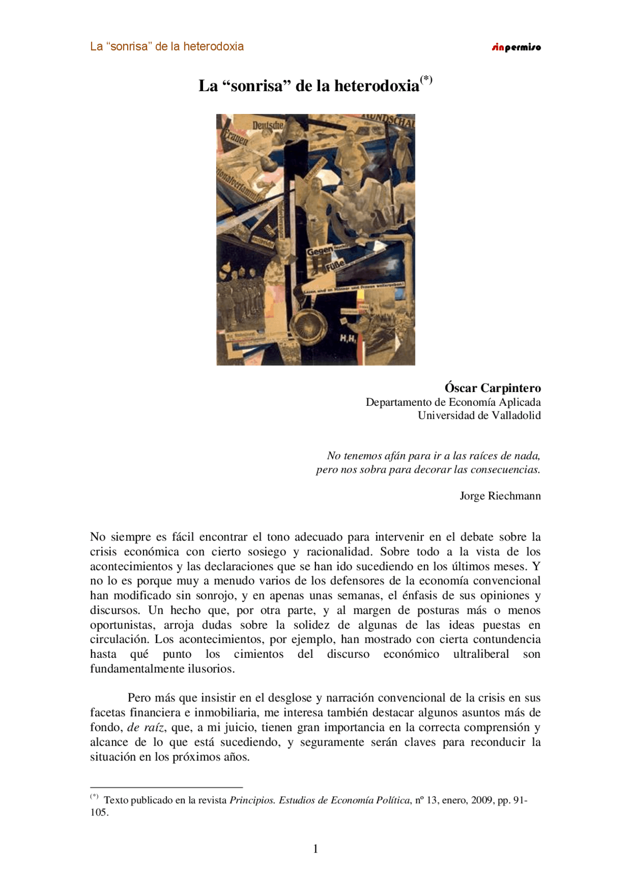 La Sonrisa de la Heterodoxia - Apuntes de Economía - Docsity