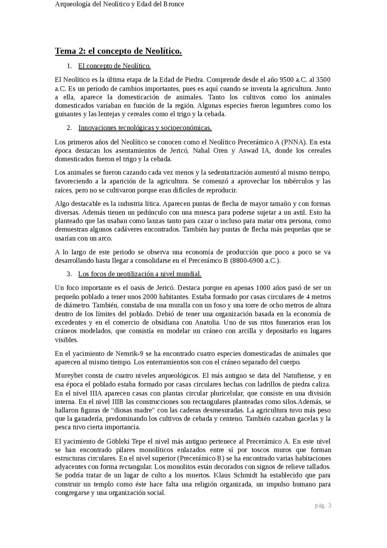 Tema 2: el concepto de Neolítico 1.El concepto de Neolíti - Apuntes de ...