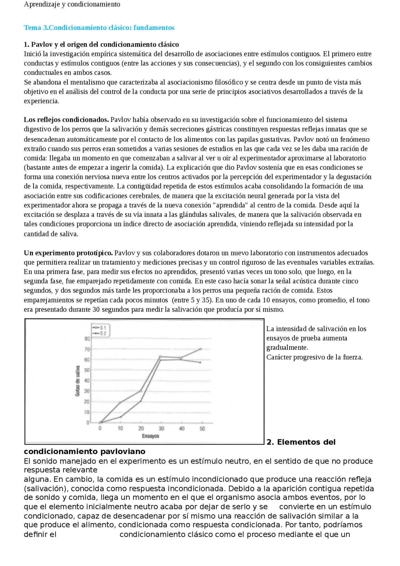 El aprendizaje y el condicionamiento. Fundamentos del condicionamiento ...