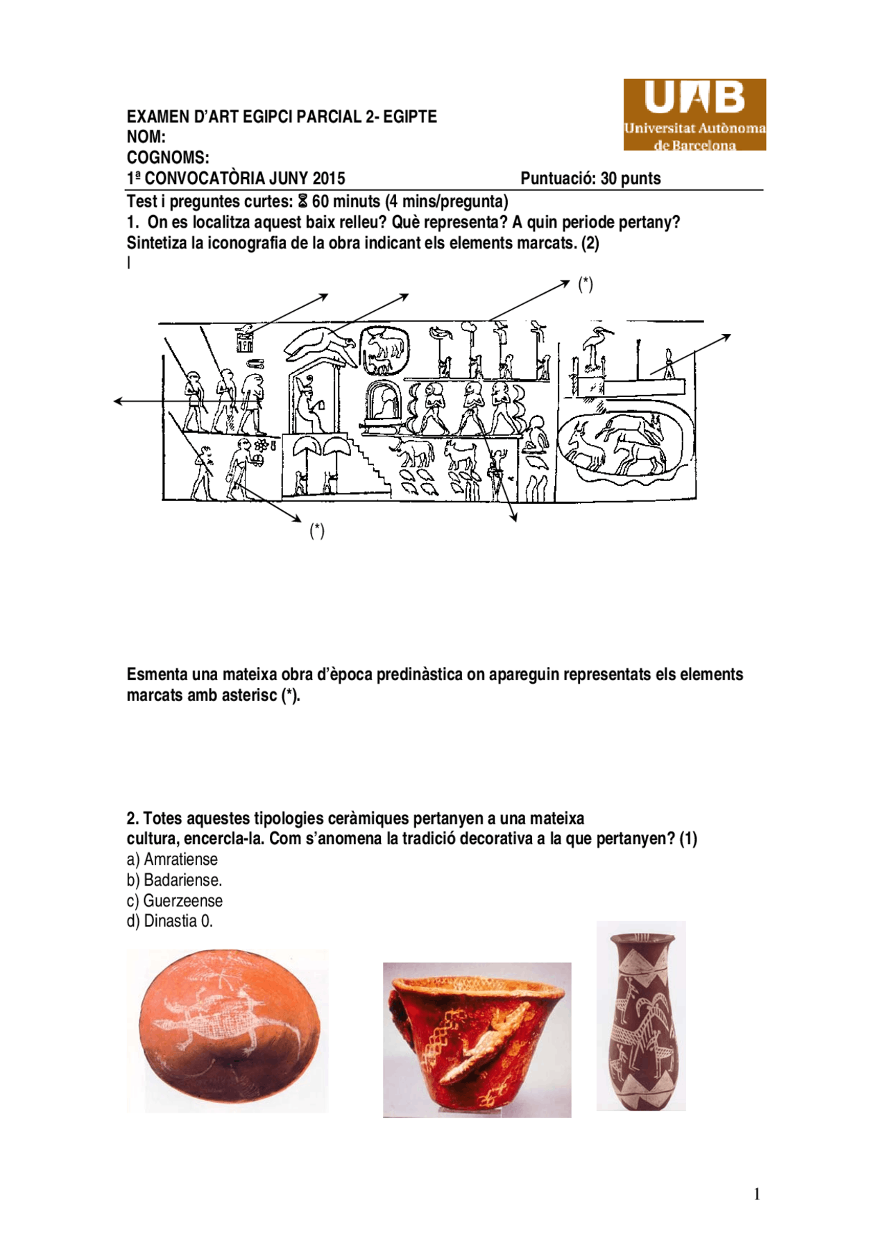 Historia del Arte 06 2015 - Exámenes de Historia del Arte - Docsity