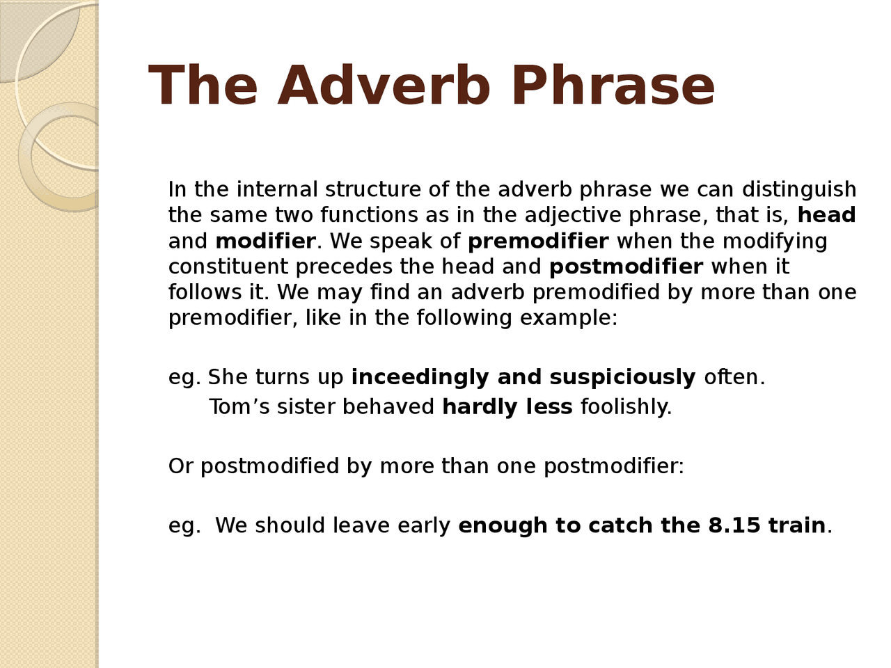 Adverb Phrase - Apuntes de Idioma Inglés - Docsity
