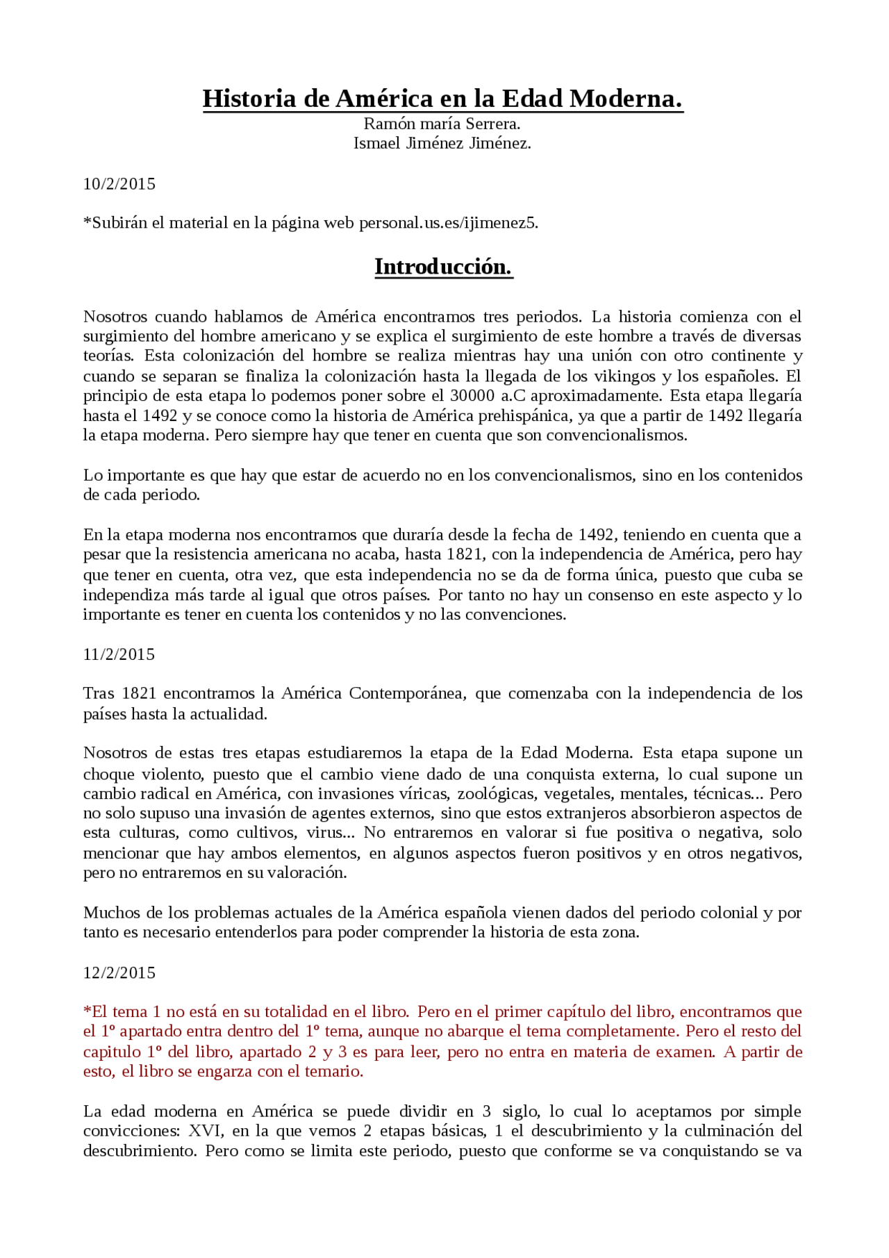 América Moderna - Apuntes de Historia | Docsity