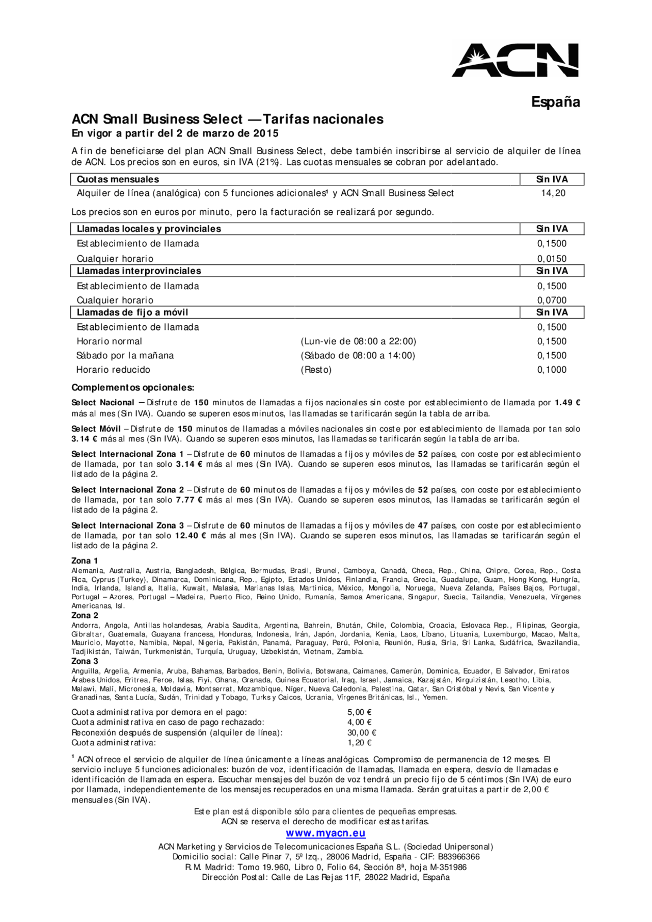 España ACN Marketing y Servicios de Telecomunicaciones España S.L ...