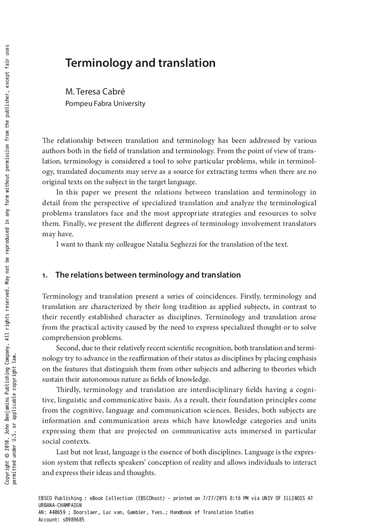 Terminology and translation - Apuntes de Informática - Docsity