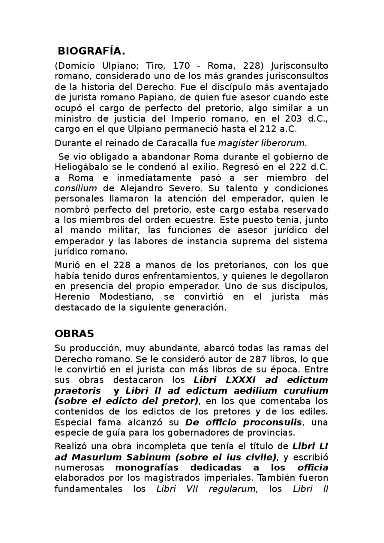Trabajo sobre Ulpiano - Guías, Proyectos, Investigaciones de Derecho ...