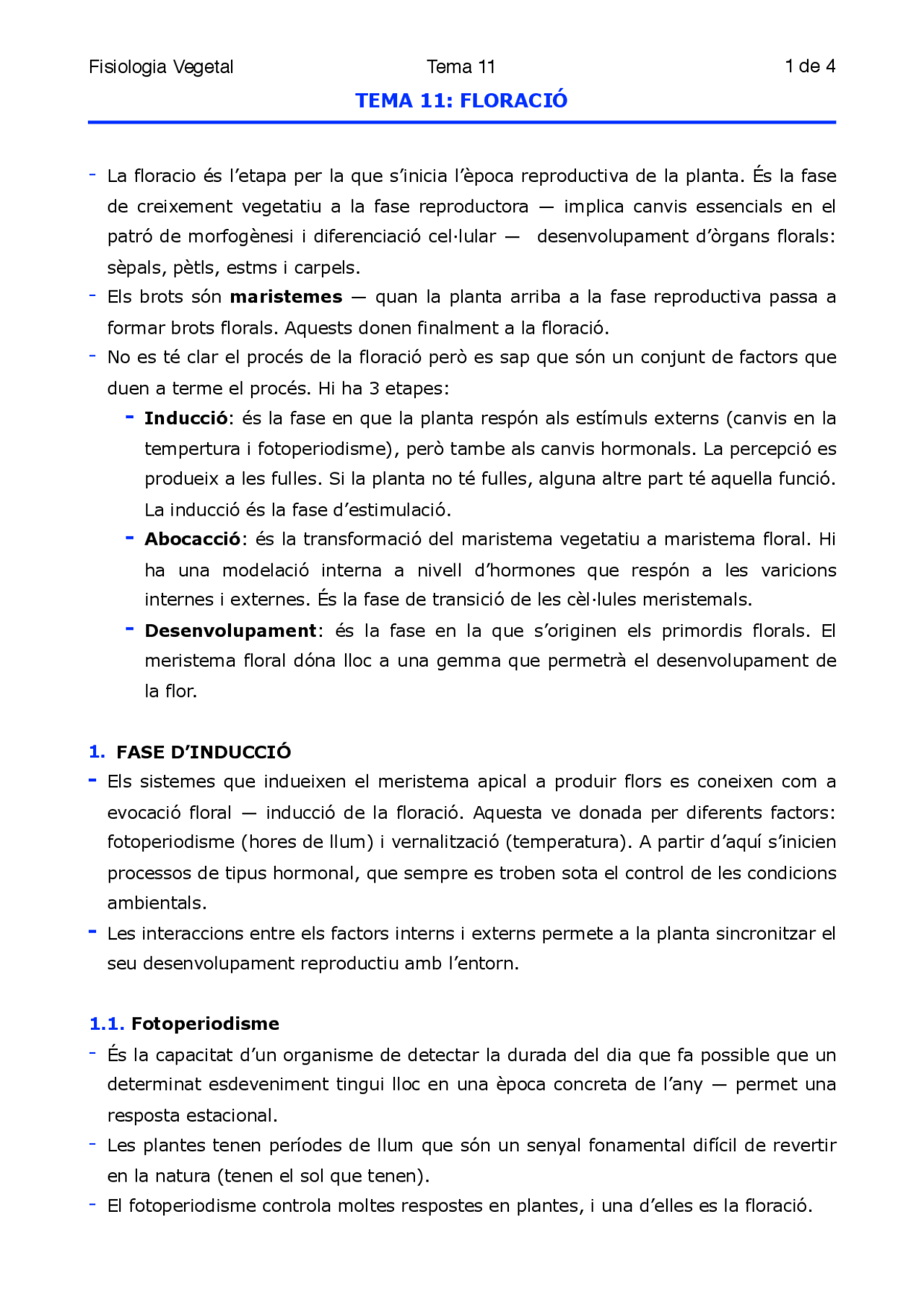 Fisiologia Vegetal Tema 11 de TEMA 11: FLORACIÓ - Apuntes de Fisiología ...