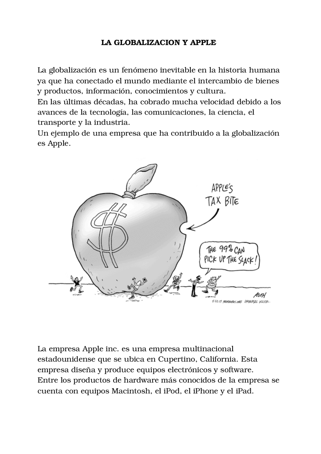 La globalisation y apple - Apuntes de Comunicación Audiovisual - Docsity