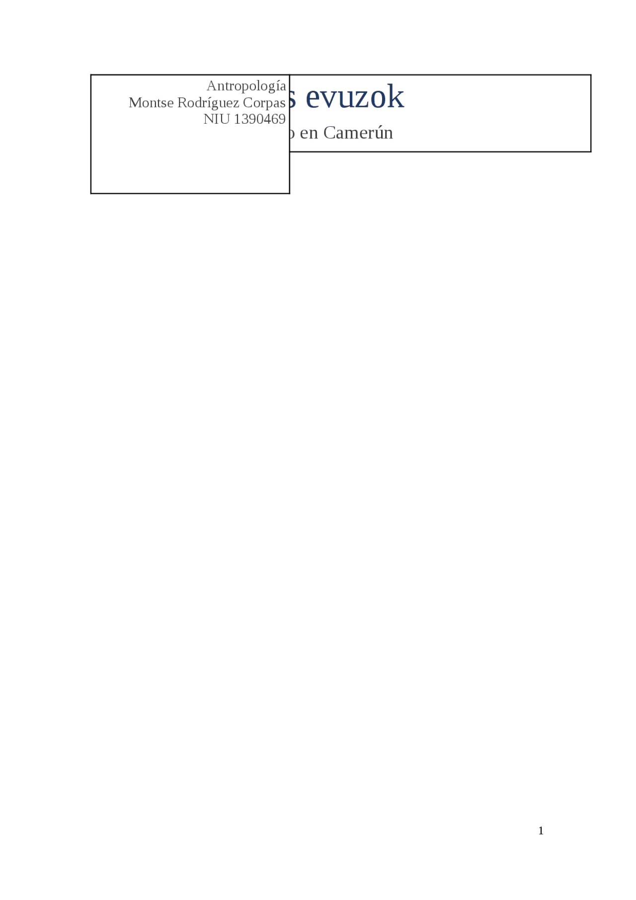 Soy hijo de los evuzok - Apuntes de Antropología Social | Docsity