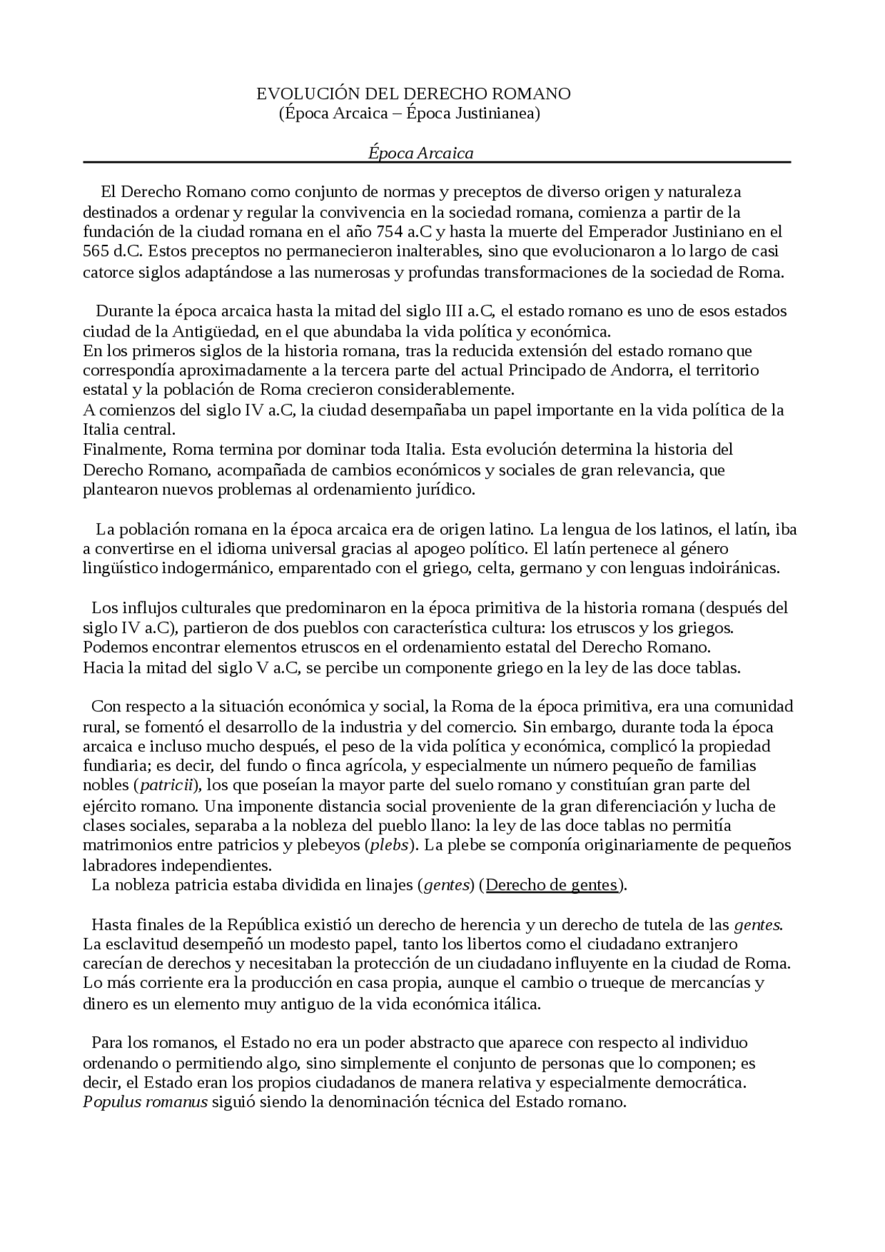 Etapas Derecho Romano - Notes de Droit Romain | Docsity