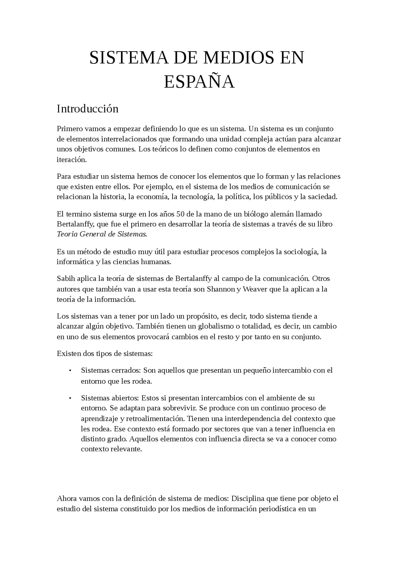 Sistema de medios en españa - Apuntes de Publicidad y Promoción | Docsity