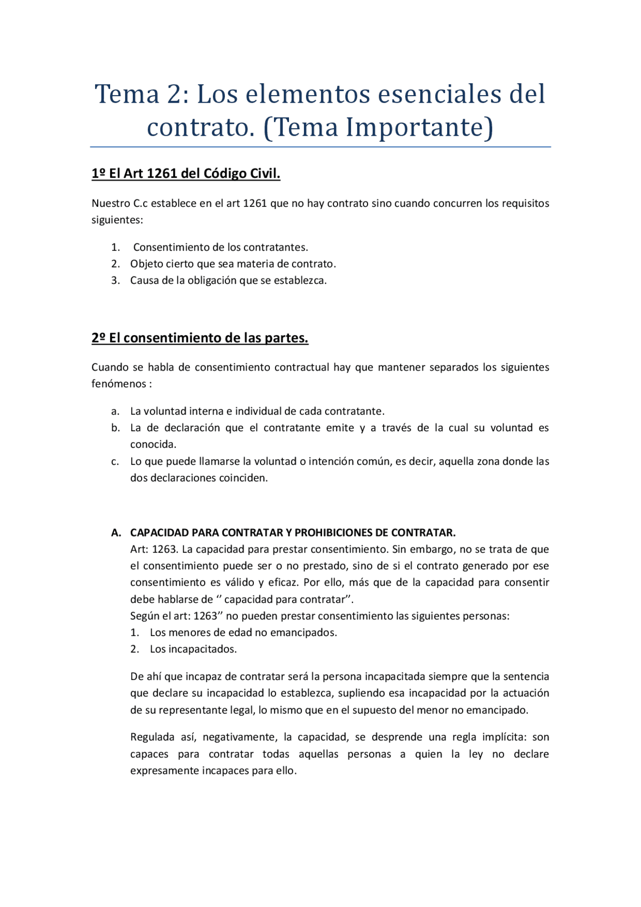 Tema 2: Los elementos esenciales del contrato - Apuntes de Derecho ...