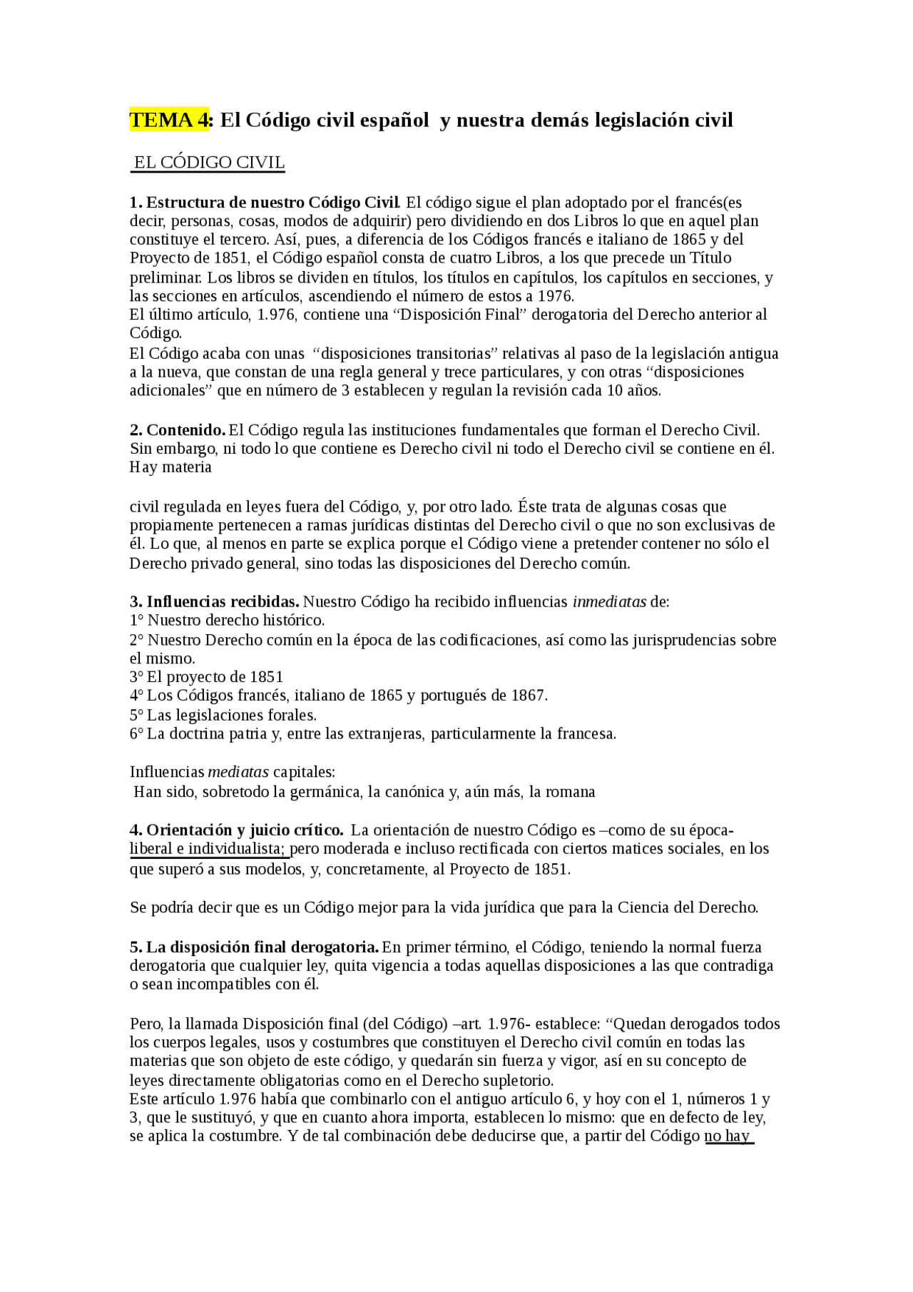 El Código Civil Español: Estructura, Contenido y Evolución - Prof. 431 ...