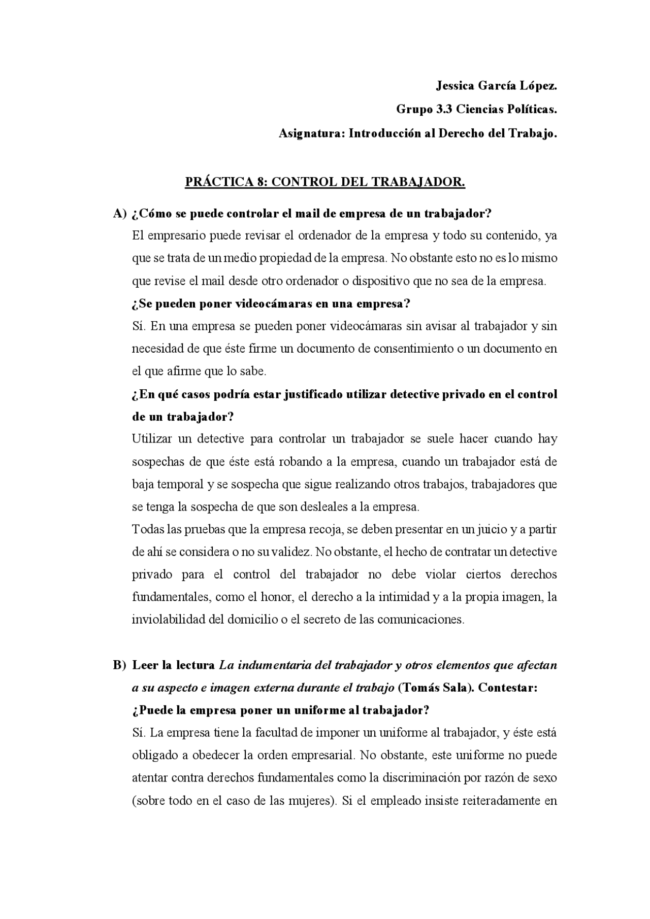 Práctica: EL CONTROL DEL TRABAJADOR - Ejercicios de Derecho Laboral ...