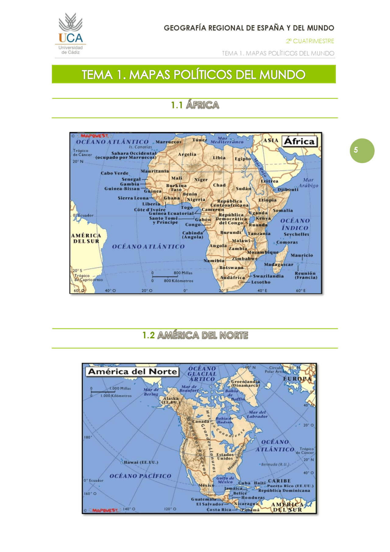 Mapas políticos del mundo - Apuntes de Geografía - Docsity