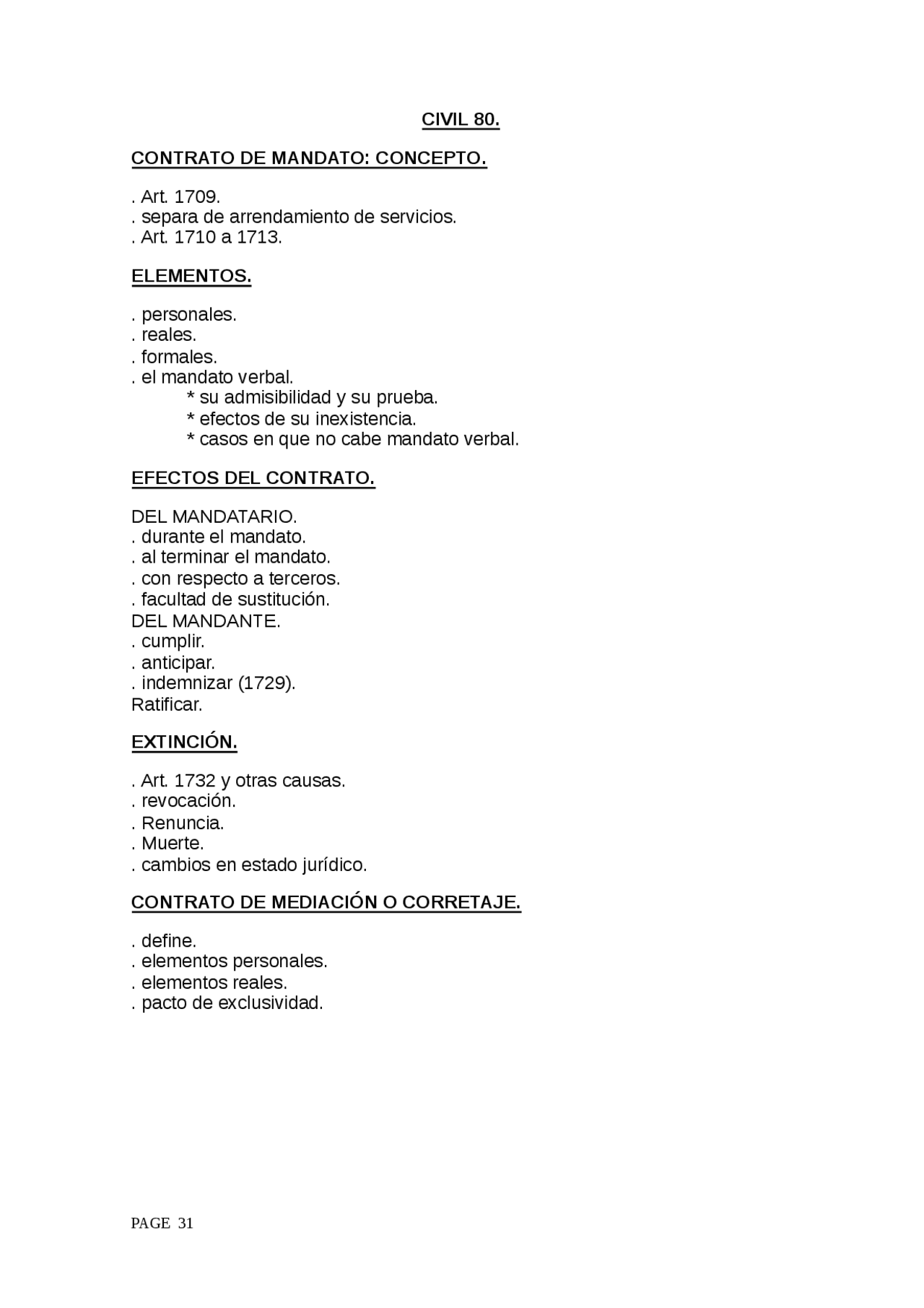 Contrato de mandato - Apuntes de Derecho Civil - Docsity