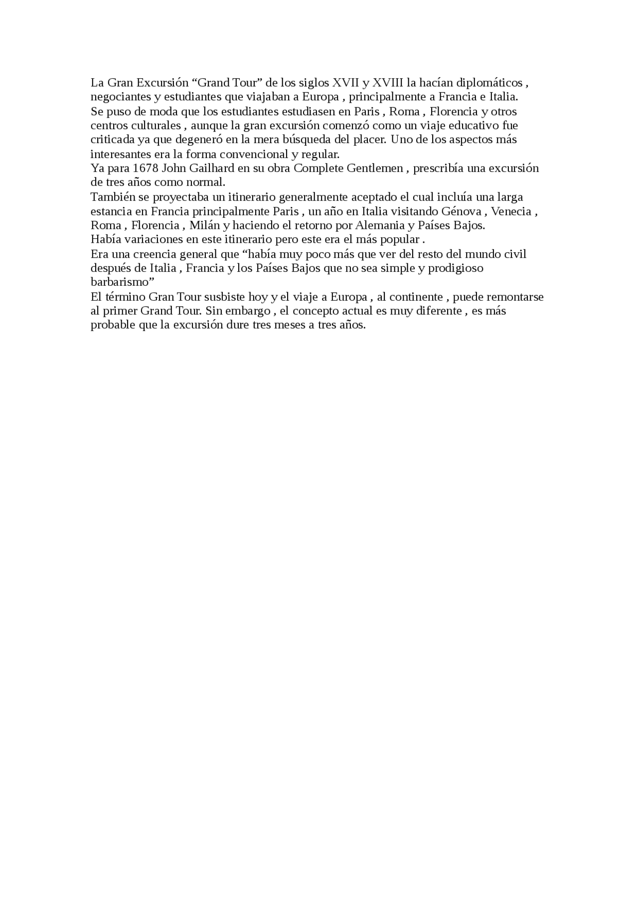 Resumen la gran excursion thomas cook - Resúmenes de Turismo - Docsity