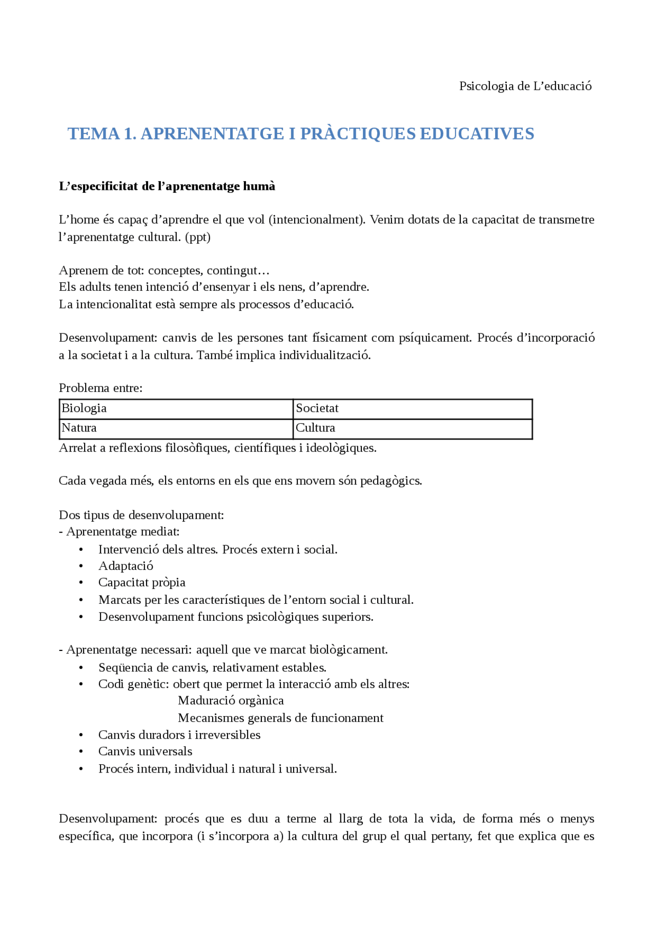 Apunts tema 1 i 2 (psicologia de l'educació) - Apuntes de Psicología ...