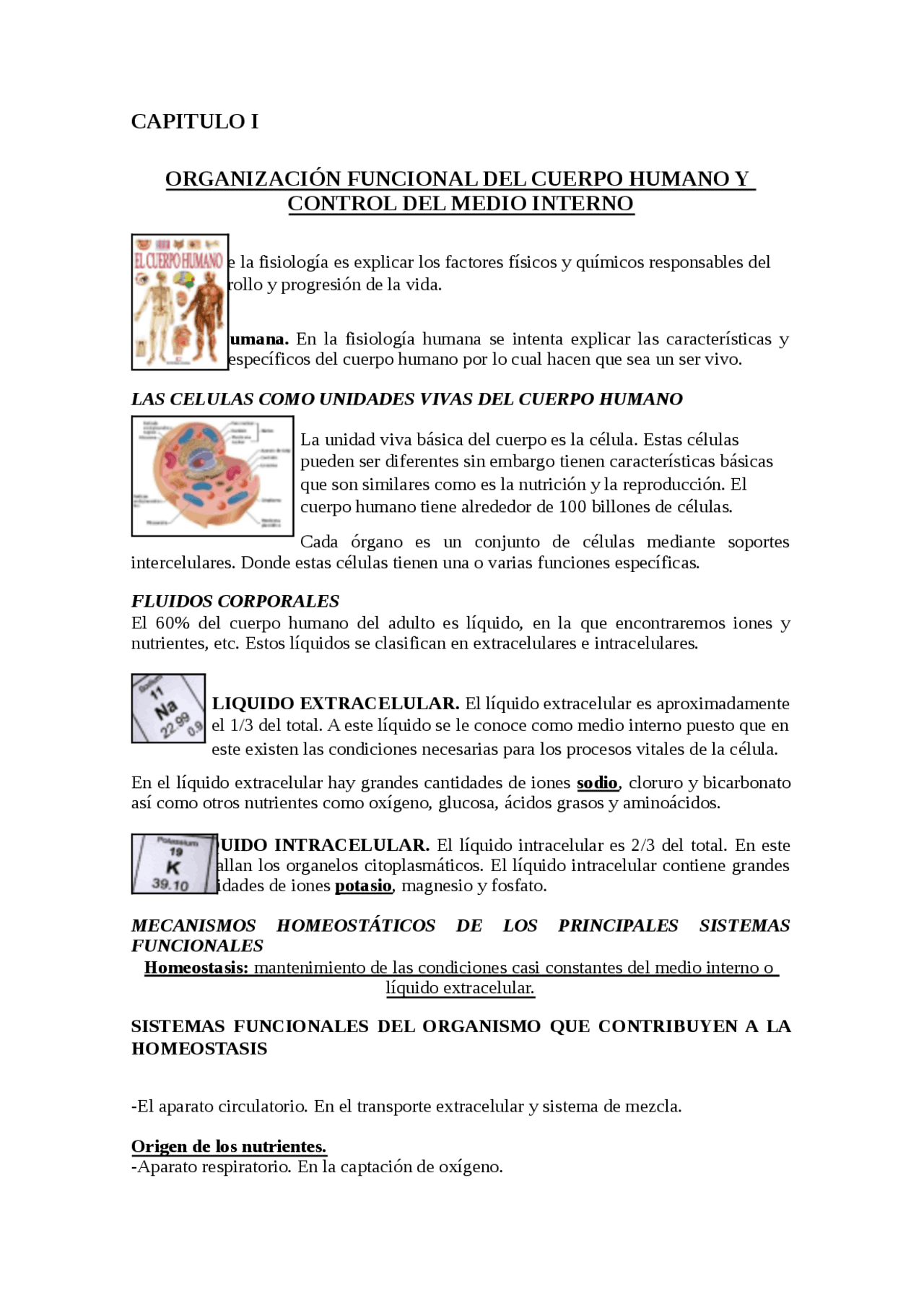 resumenes guyton fisiologia de 1 a 22 capitulos - Resúmenes de Fisiopatología | Docsity