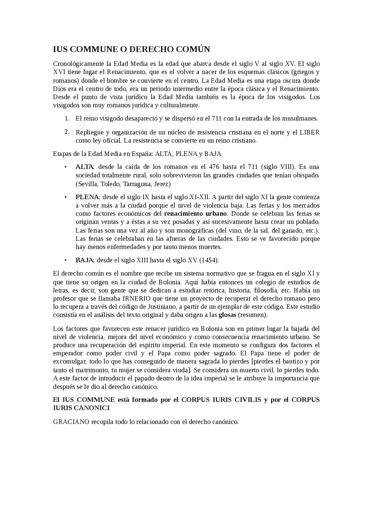Derecho comun - Apuntes de Derecho Romano - Docsity