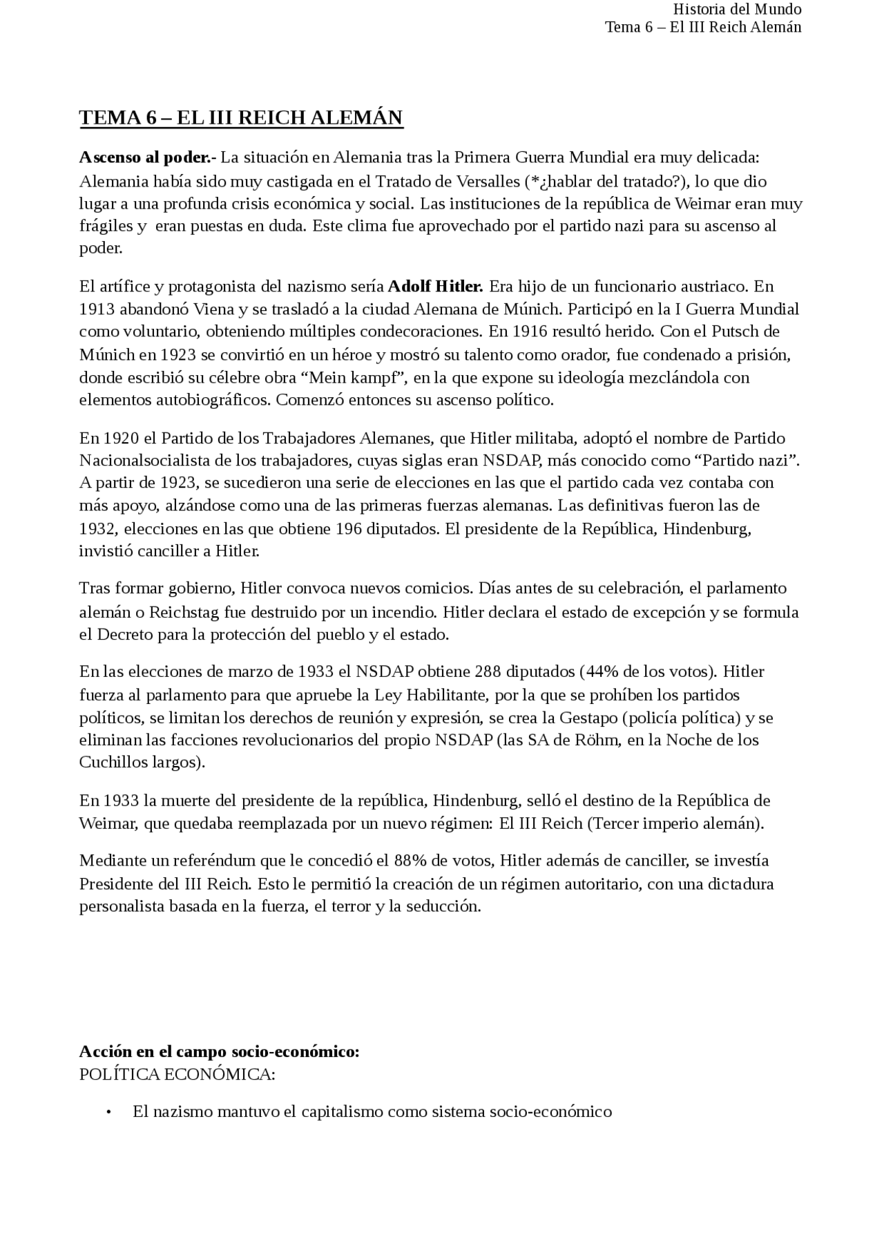 El III Reich Aleman - Historia Donofrio - Apuntes de Periodismo - Docsity