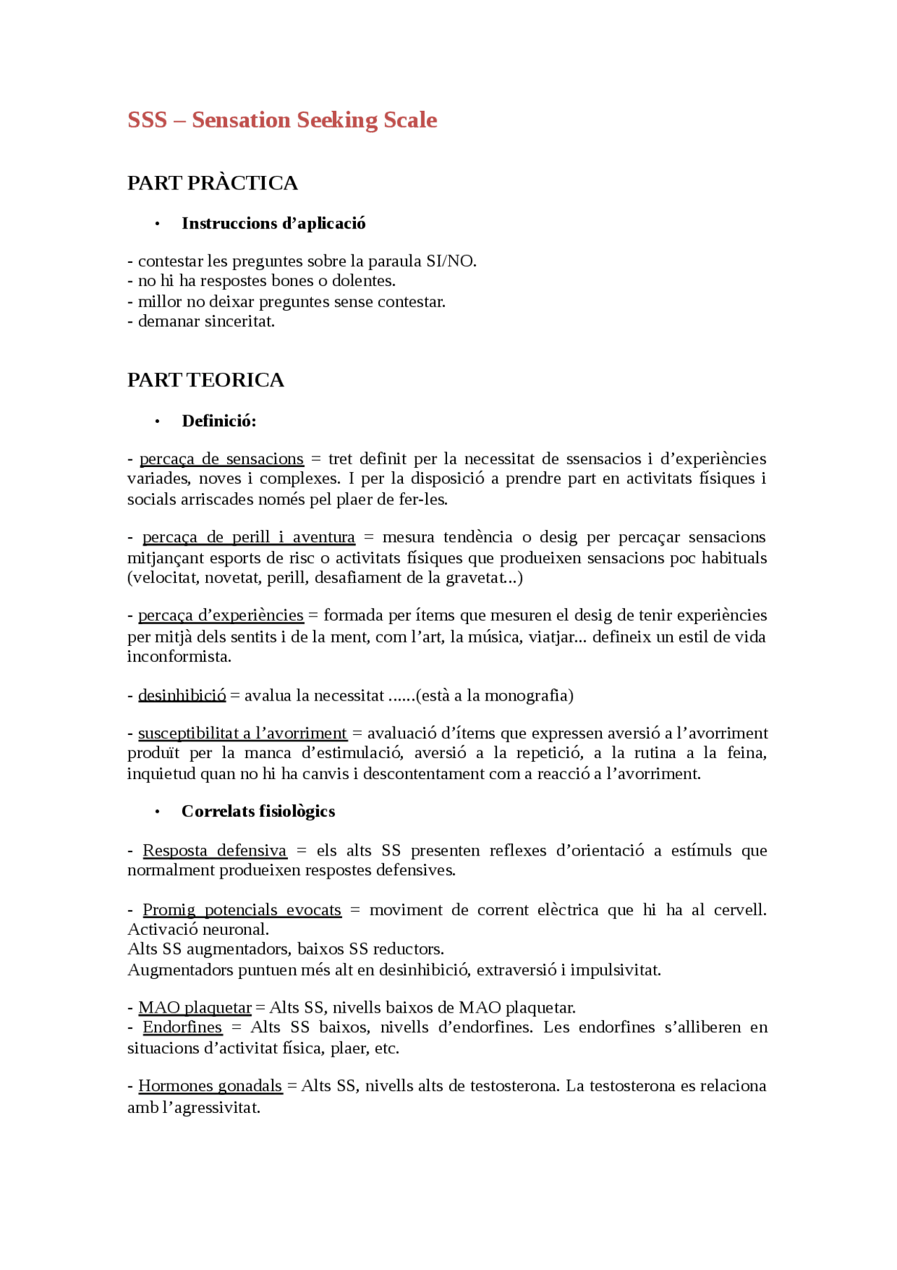 SSS – Sensation Seeking Scale - Monografías, Ensayos de Psicología ...