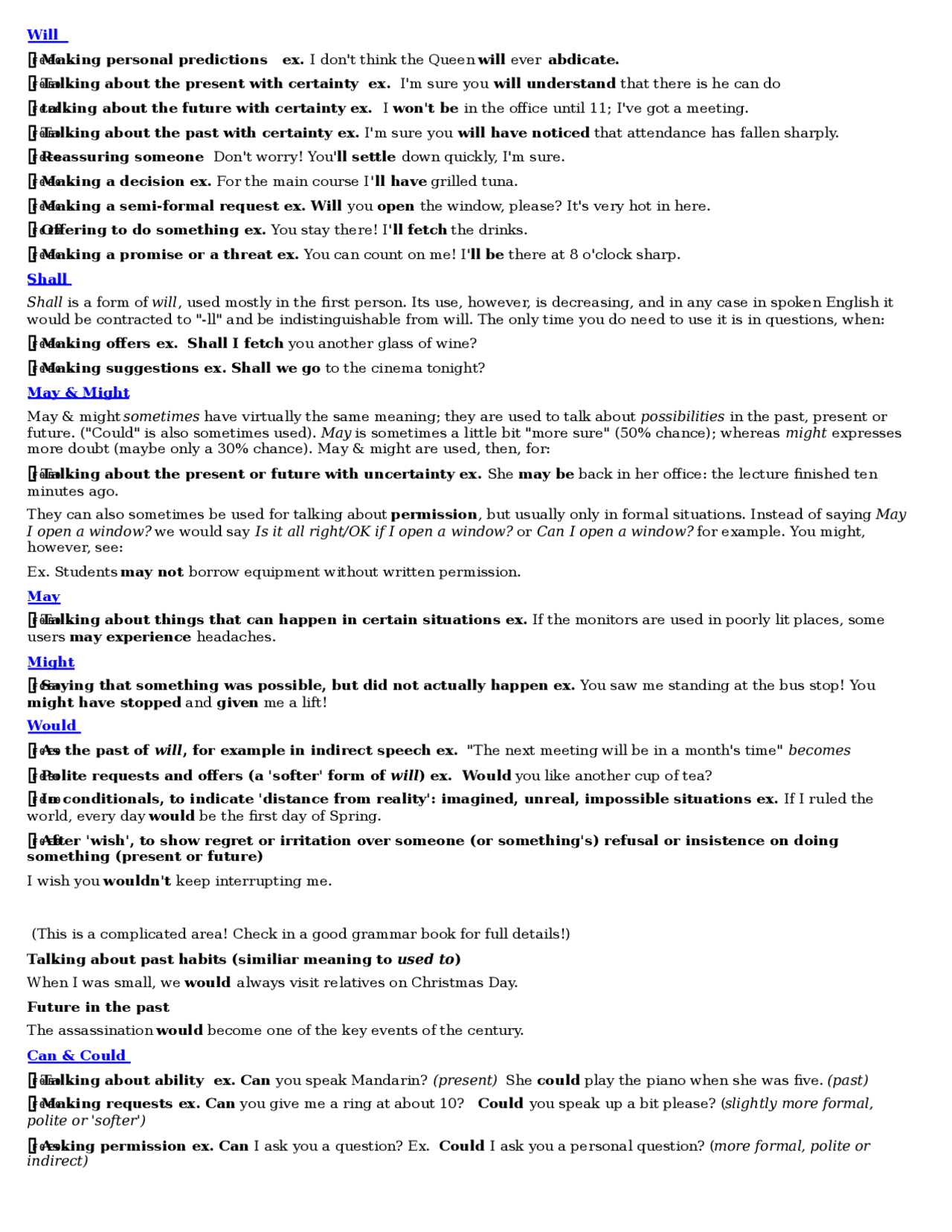 Modal verbs - Apuntes de Idiomas | Docsity