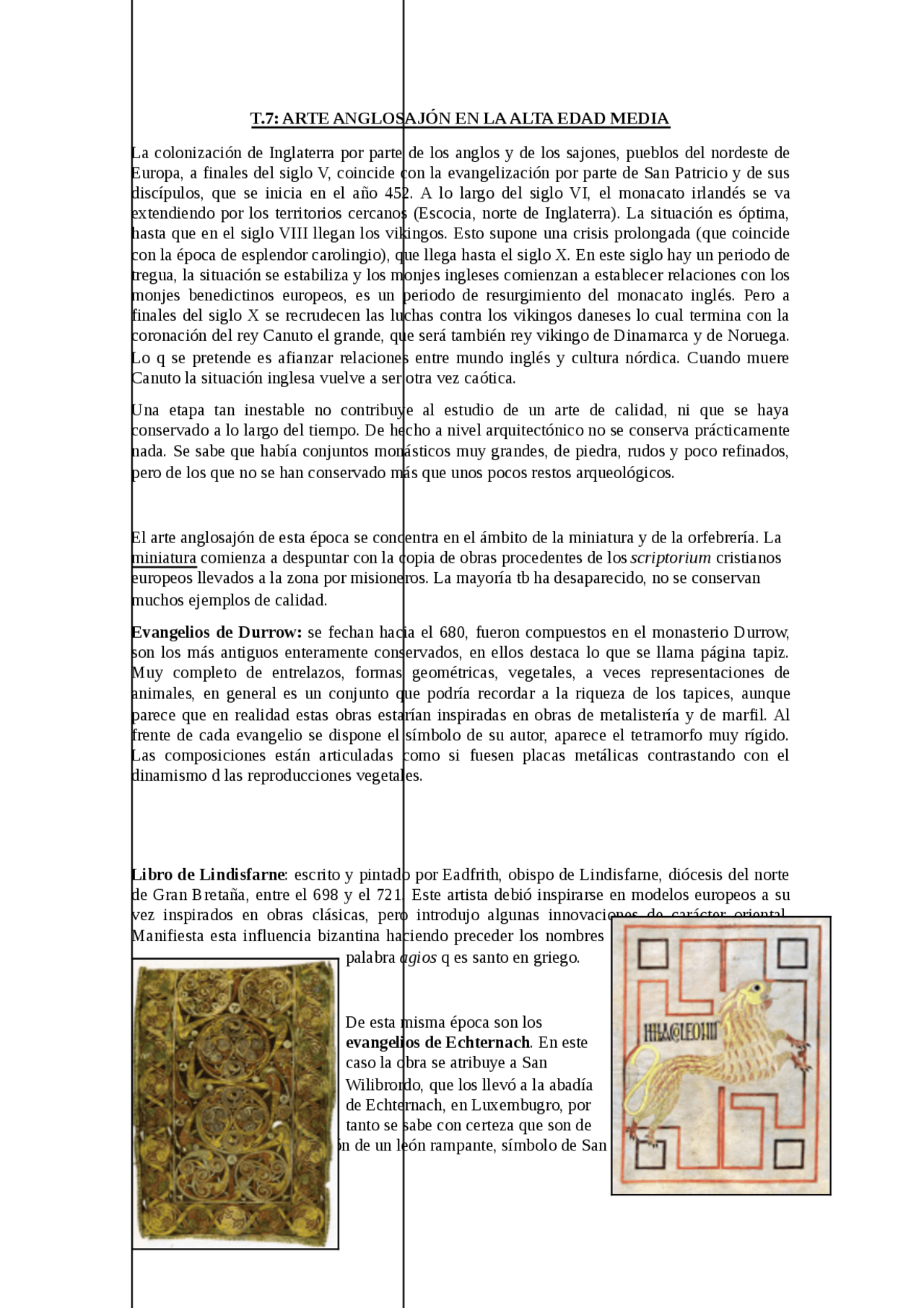 T.7: ARTE ANGLOSAJÓN EN LA ALTA EDAD MEDIA La colonización de Ing ...