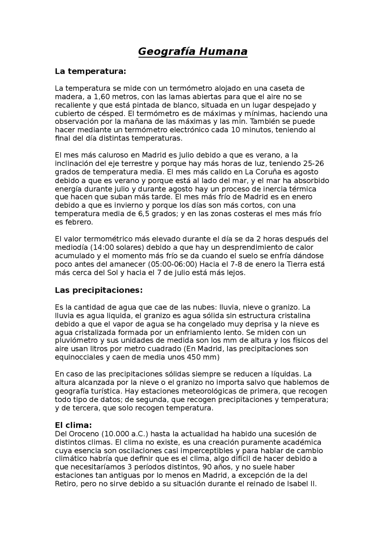 Geografía Humana - Apuntes de Geografía - Docsity