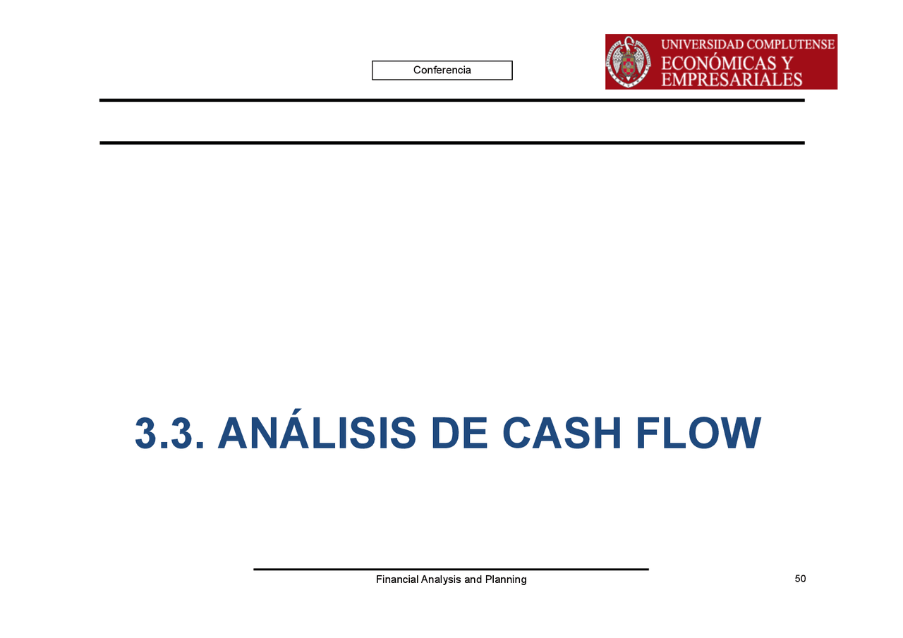 Análisis de cash flow - Apuntes de Administración de Empresas - Docsity