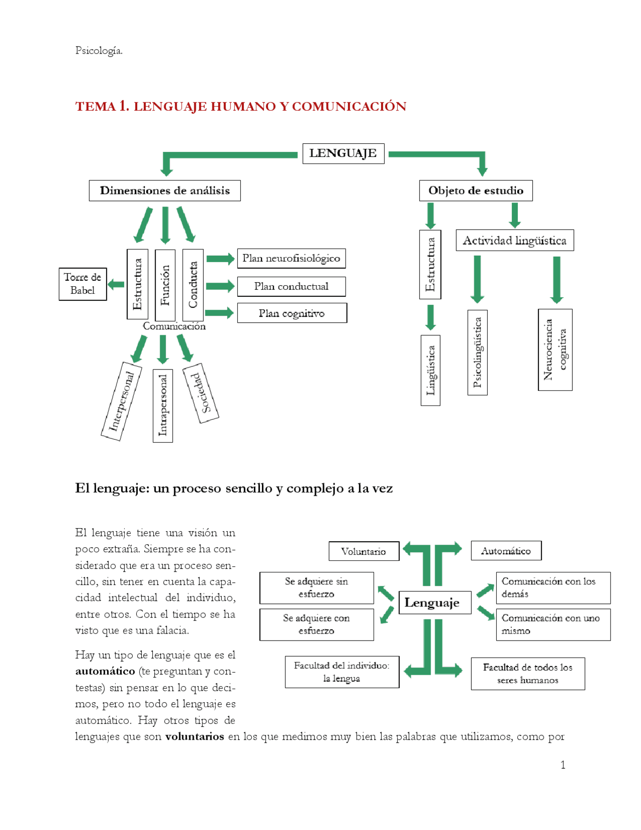 El lenguaje: un proceso sencillo y complejo a la vez El lenguaje ...
