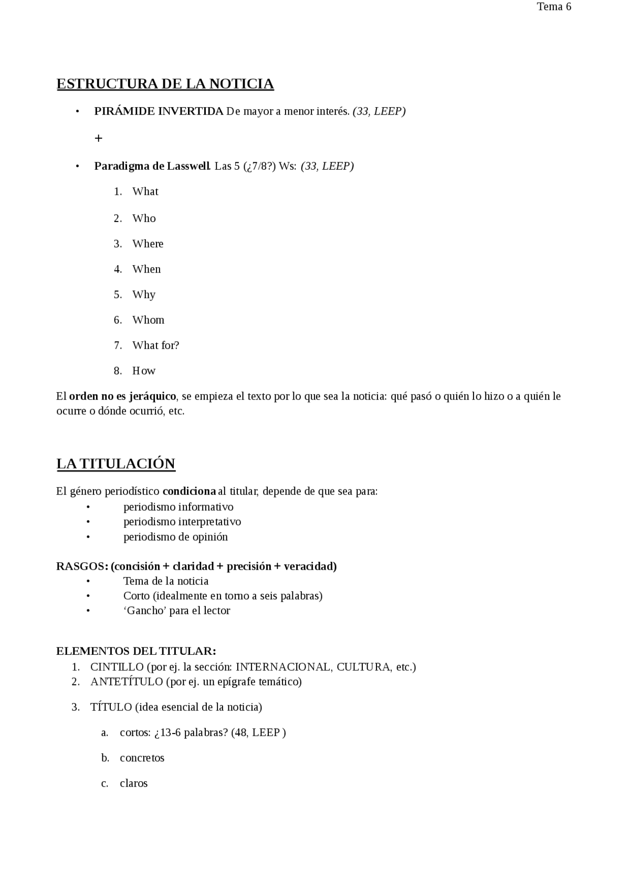 ESTRUCTURA DE LA NOTICIA LA TITULACIÓN FIRMA LADILLOS SUMARIOS, REC ...