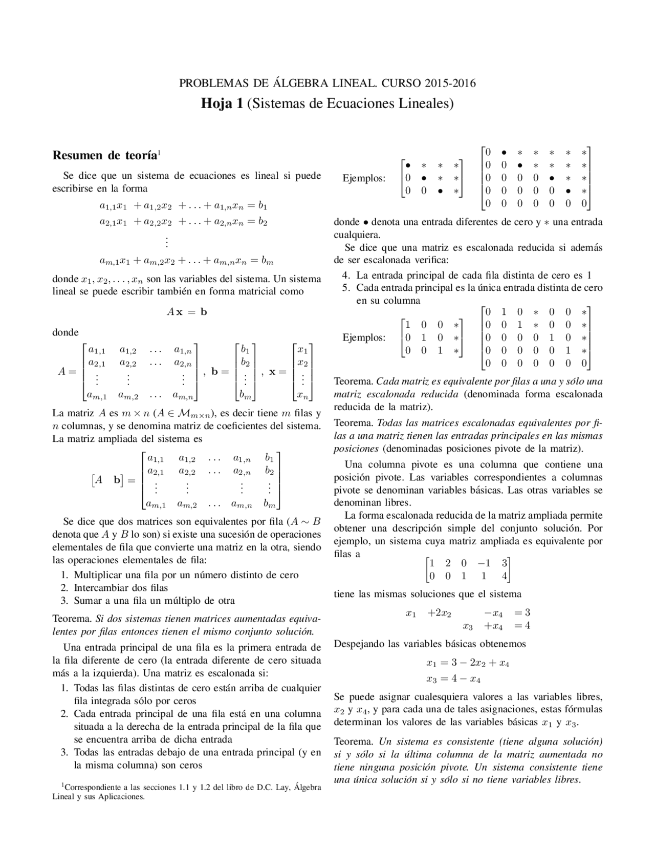 Algebra de matrices - Apuntes de Álgebra - Docsity