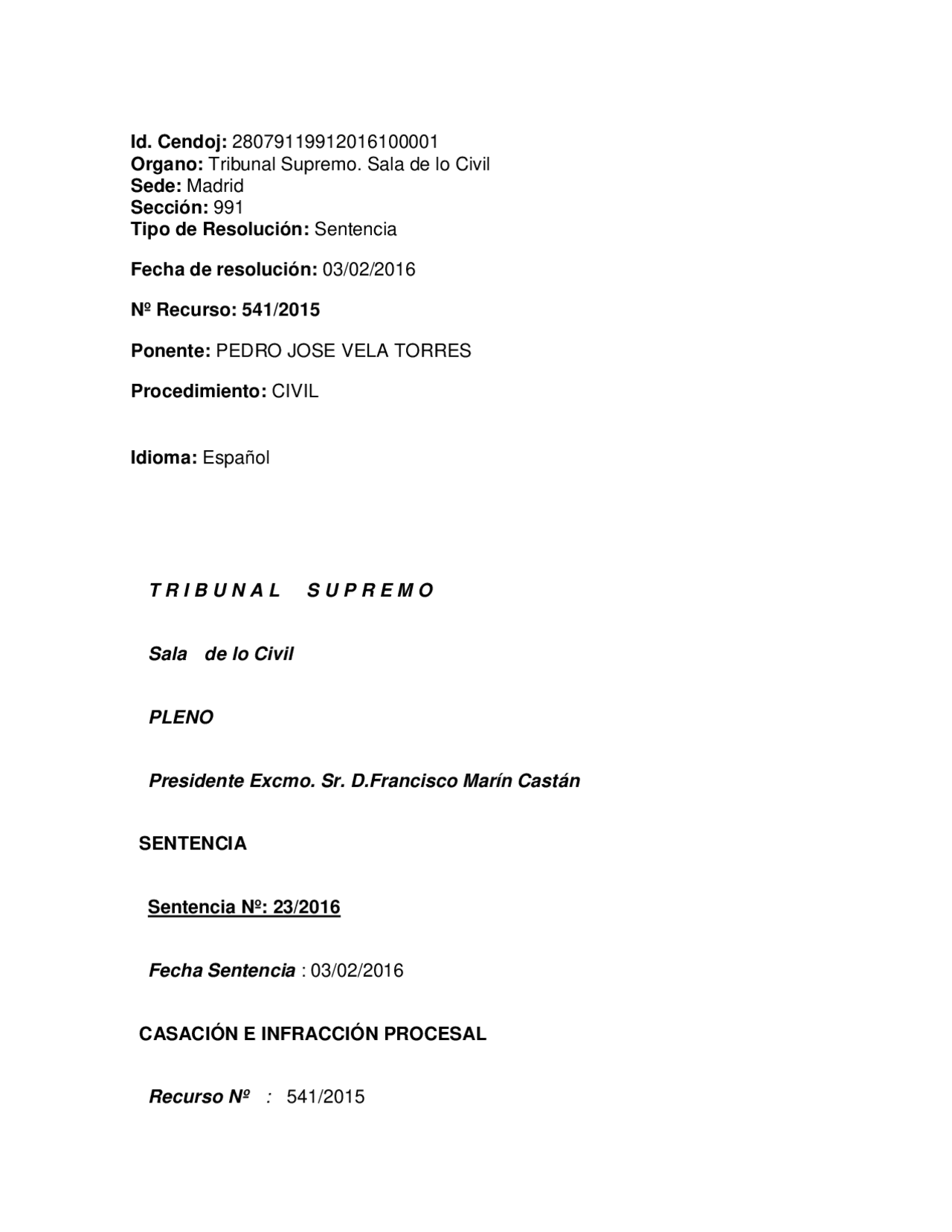 Pdf, modelo de sentencia del tribunal supremo Civil. - Apuntes de ...