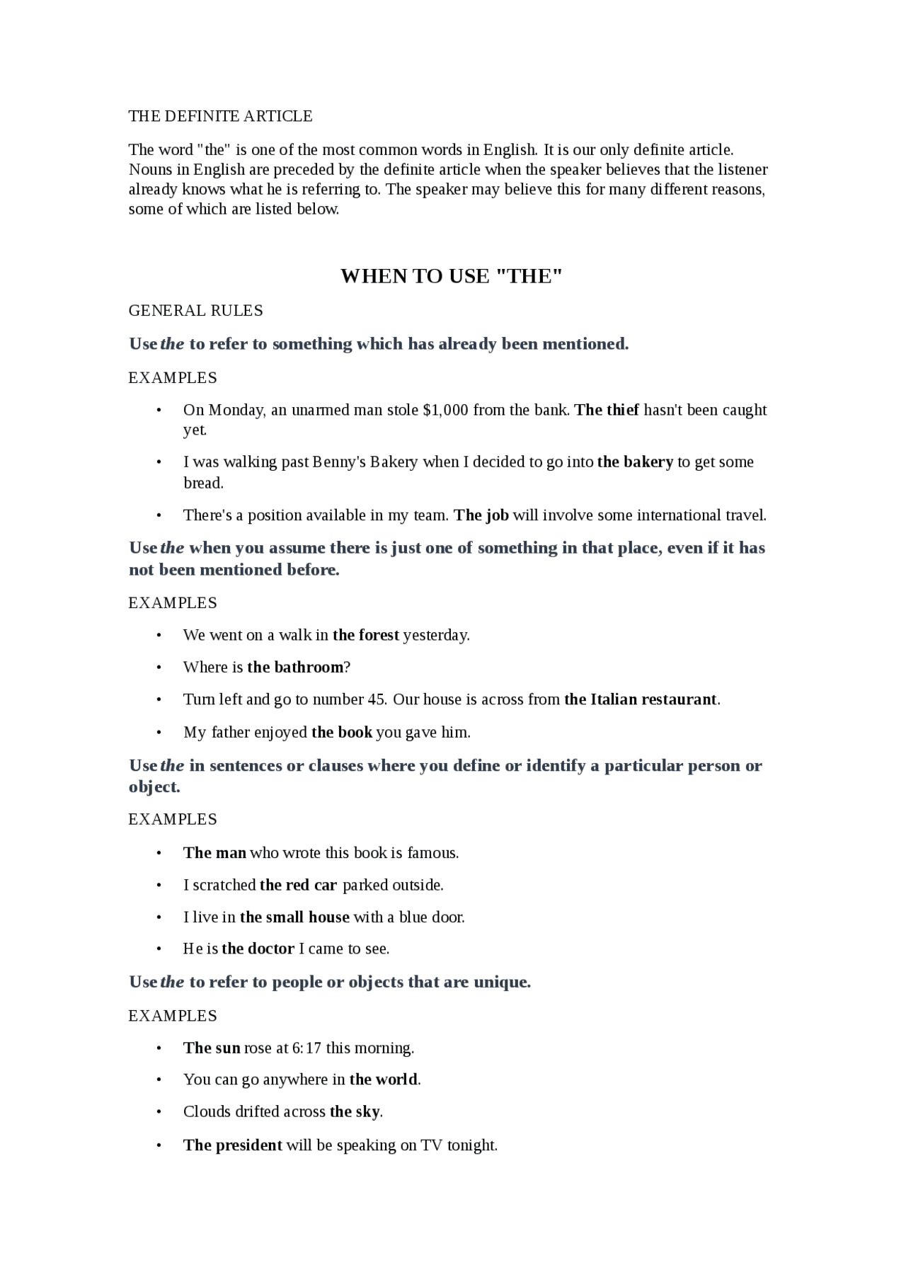 The Definite Article: When to Use 'The' in English - Prof. Polo ...