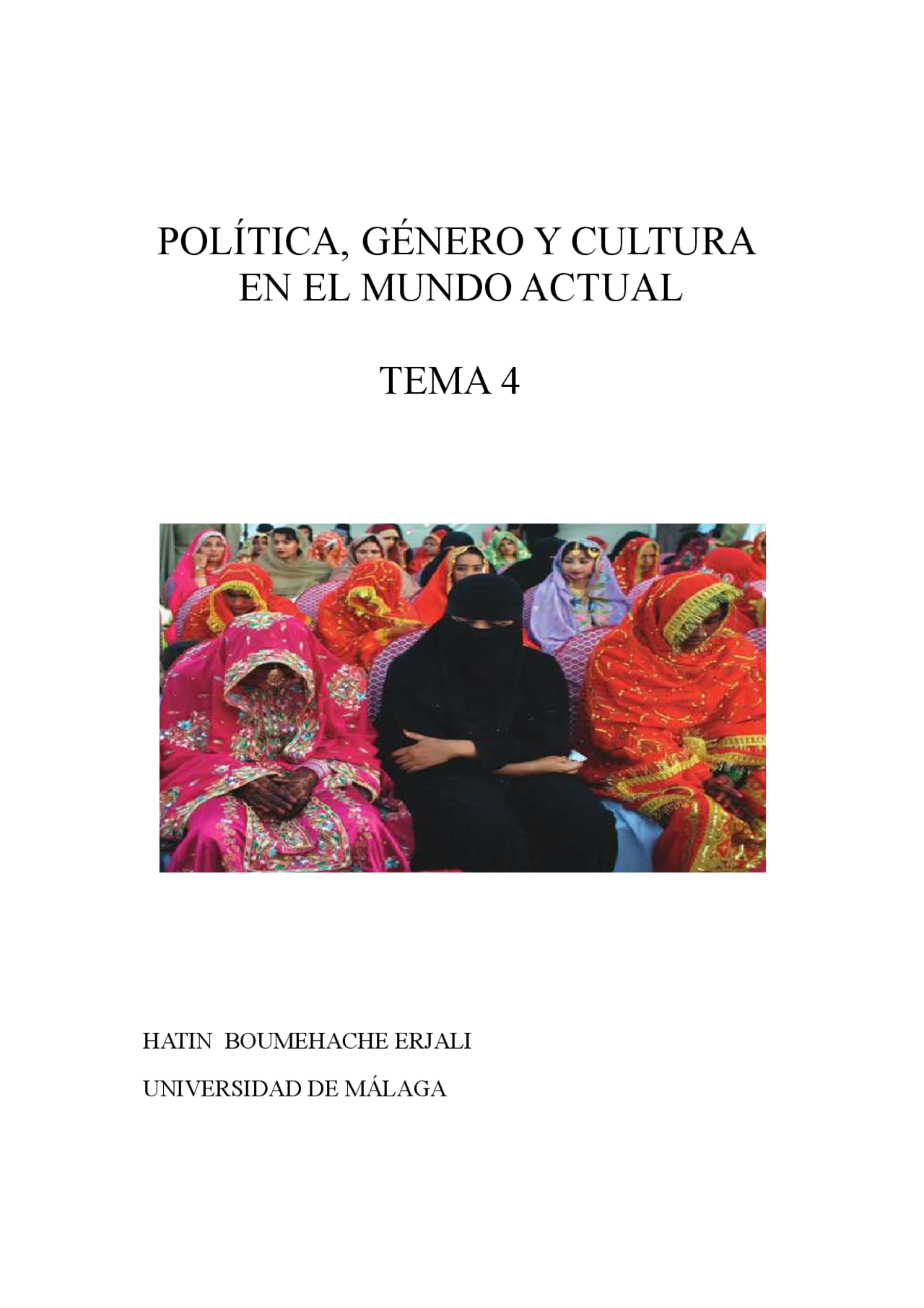 POLÍTICA, GÉNERO Y CULTURA EN EL MUNDO ACTUAL TEMA 4 HATIN BOUMEH ...