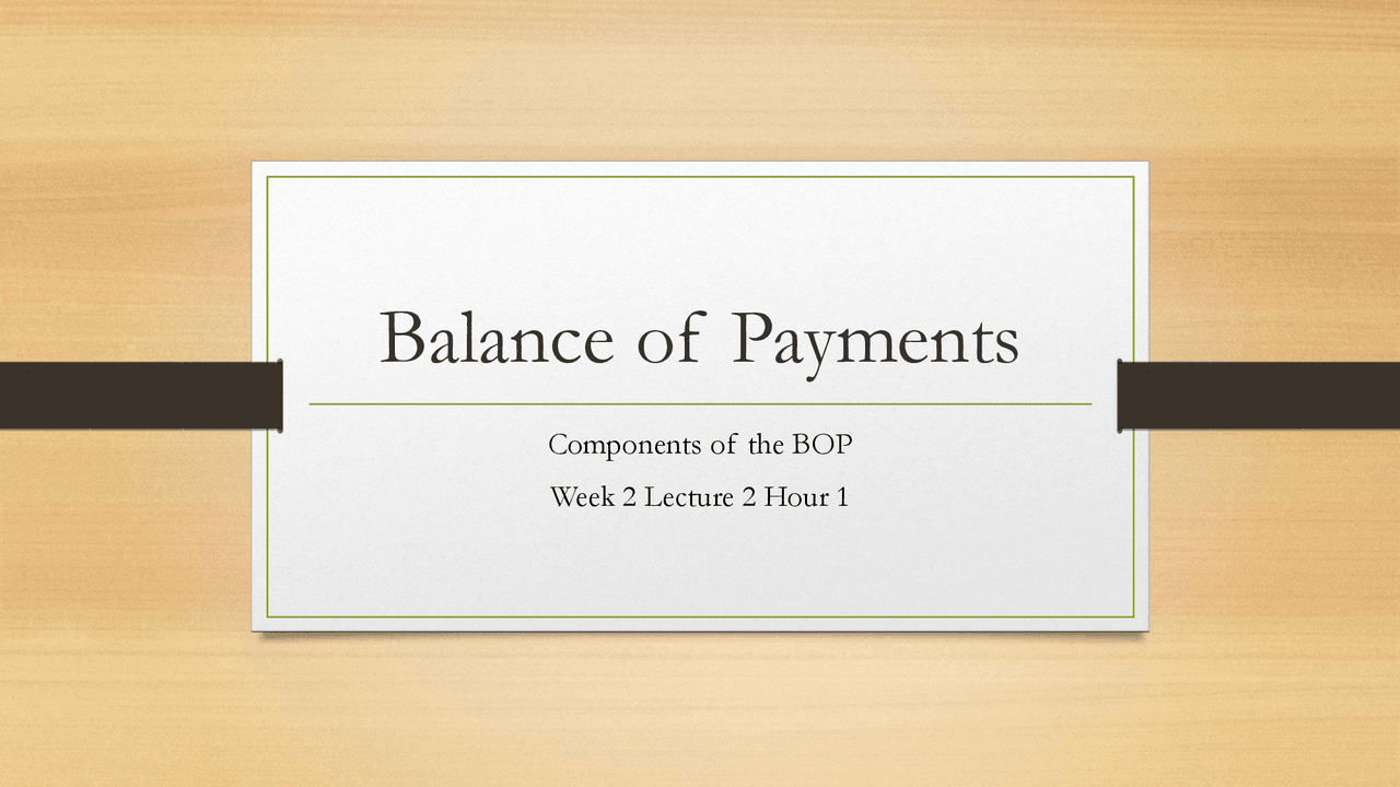 International economic balance of payments - Apuntes de Economía ...