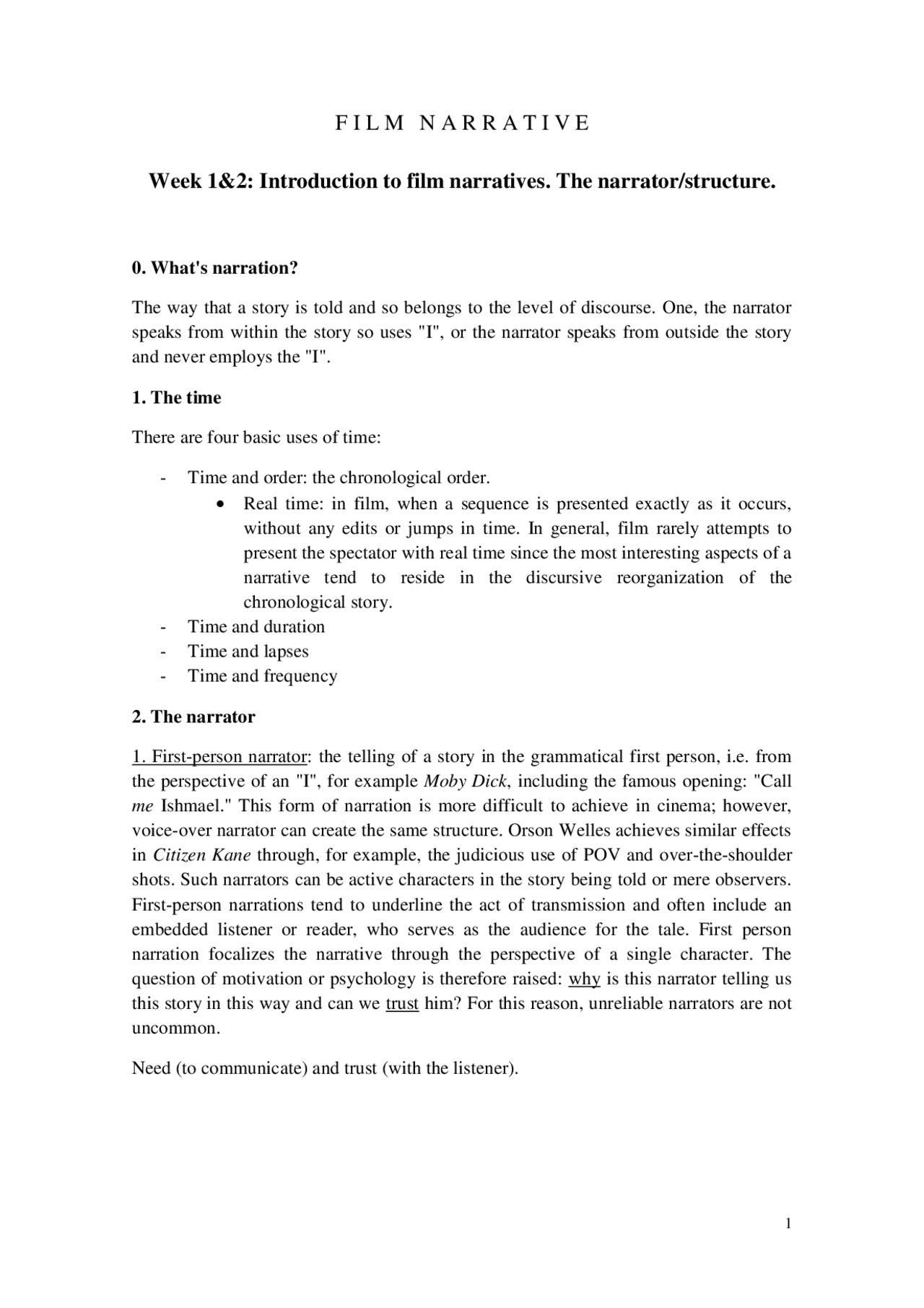 Film Narrative - Narrativa Audiovisual Inglés - Apuntes de Comunicación ...