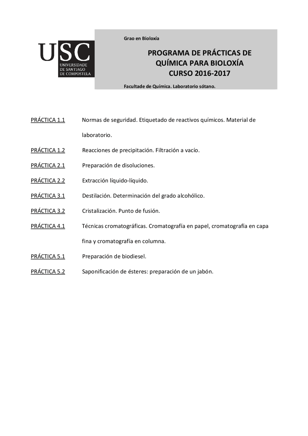 Guion practicas laboratorio - Ejercicios de Química - Docsity