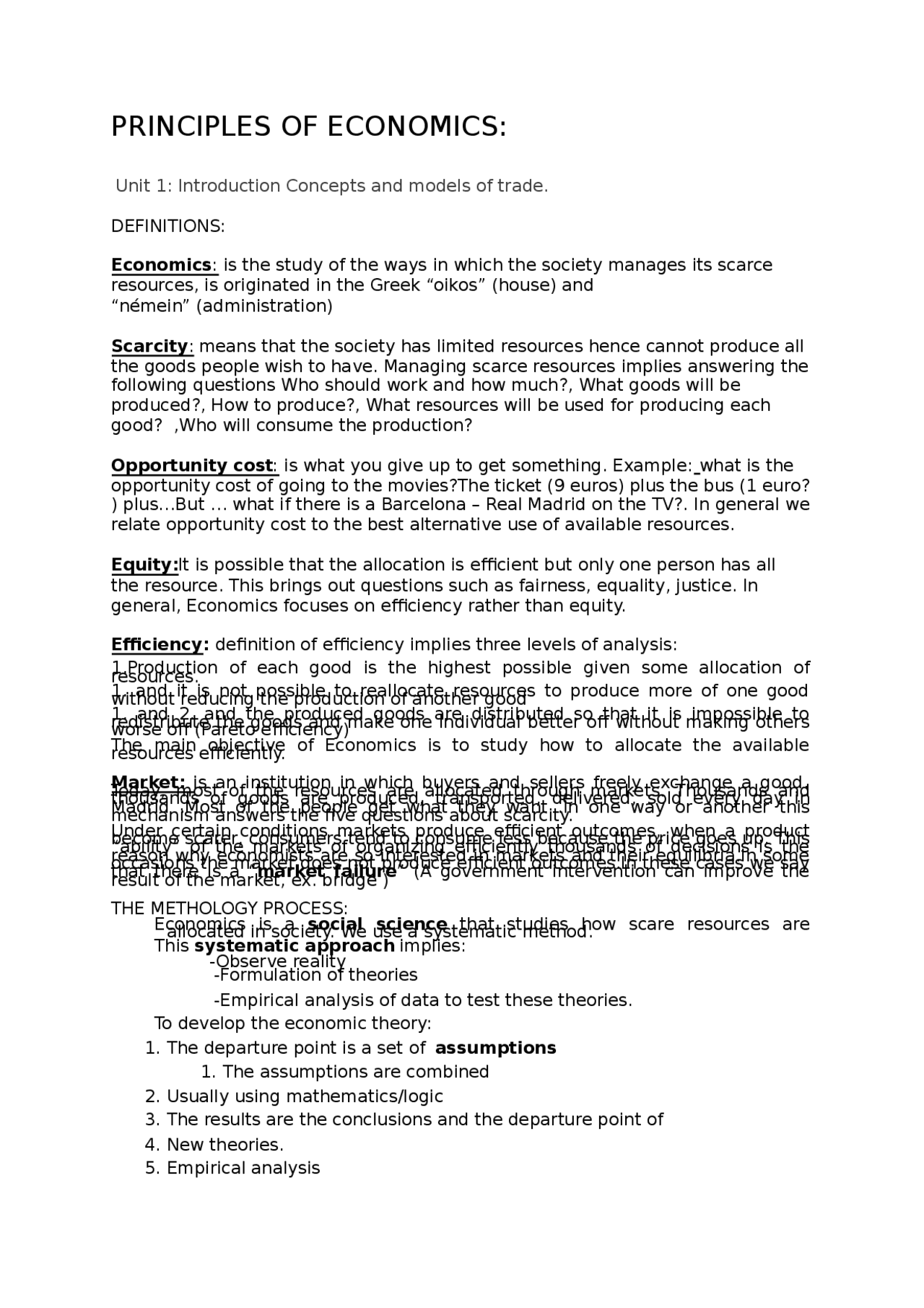 pRINCIPLES OF eCONOMICS - uNIT 1 - Apuntes de Administración de ...